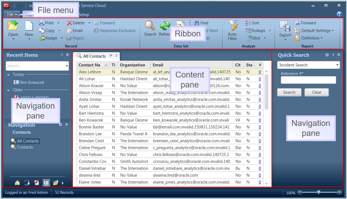 Using the Navigation, Content Pane and Ribbon | Free Oracle Cloud Training | Oracle LaunchPad